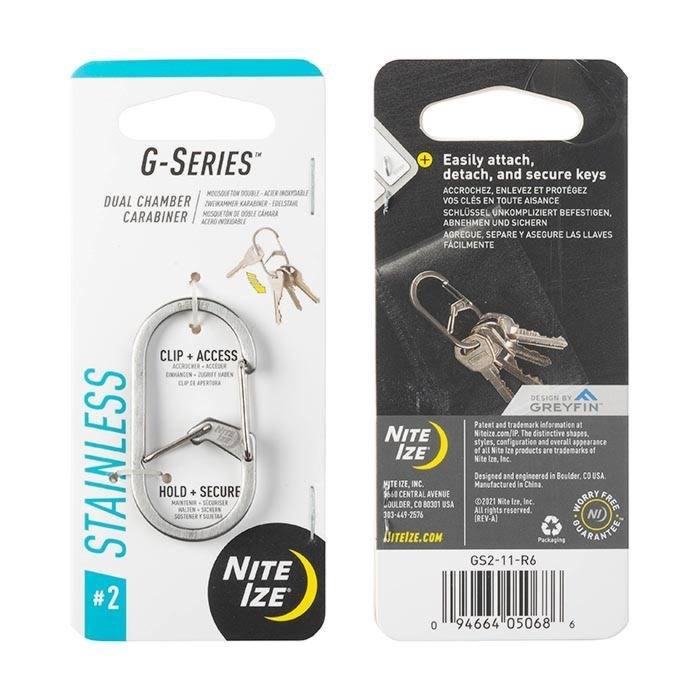 G-Series Dual Chamber Carabiner #2 - Stainless Steel - GS2- Nite Ize ...